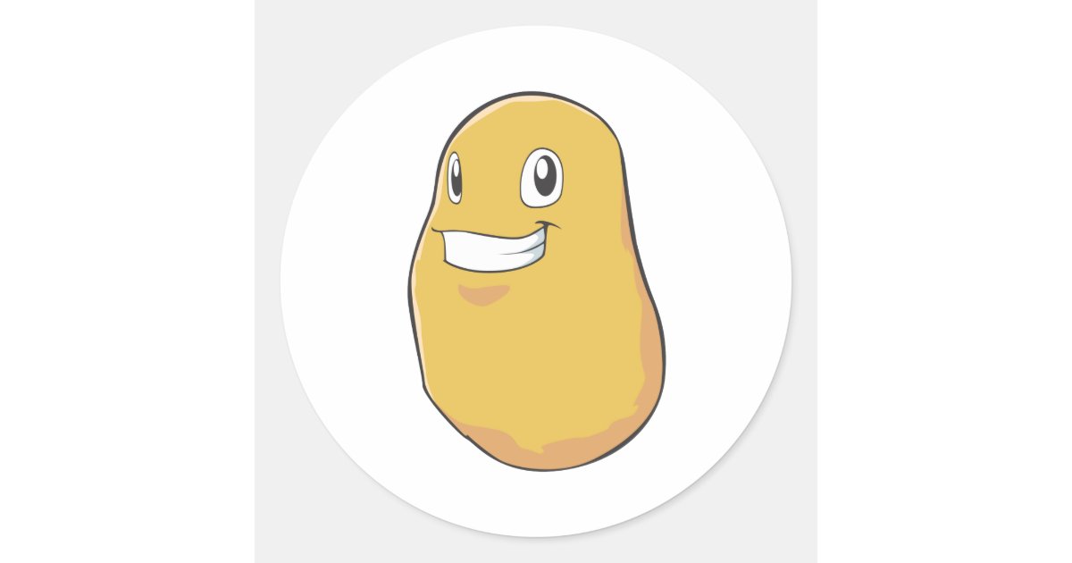 Happy Potato Smiling Classic Round Sticker Zazzle