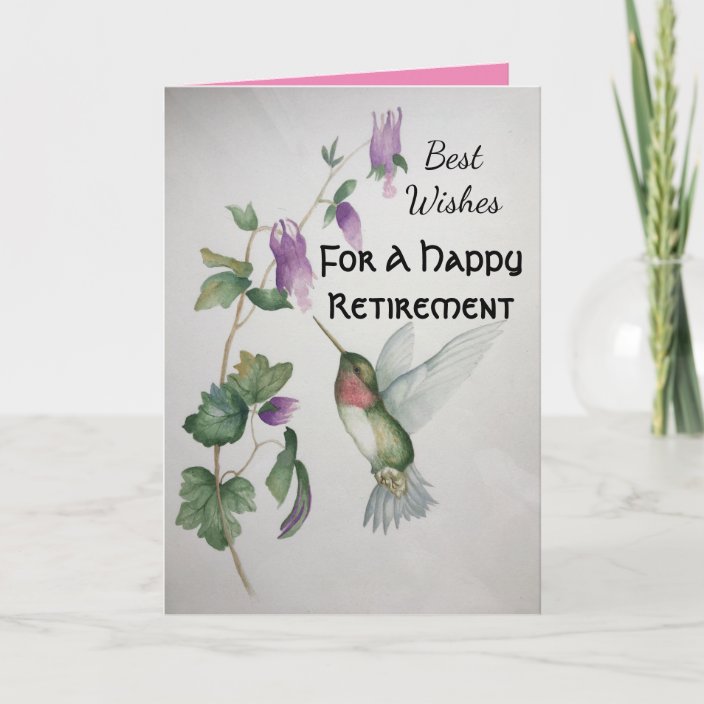 Happy Retirement Best Wishes Hummingbird Card | Zazzle.co.uk