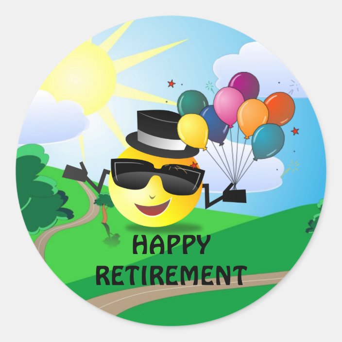 Happy Retirement from Cool Classic Round Sticker | Zazzle.co.uk