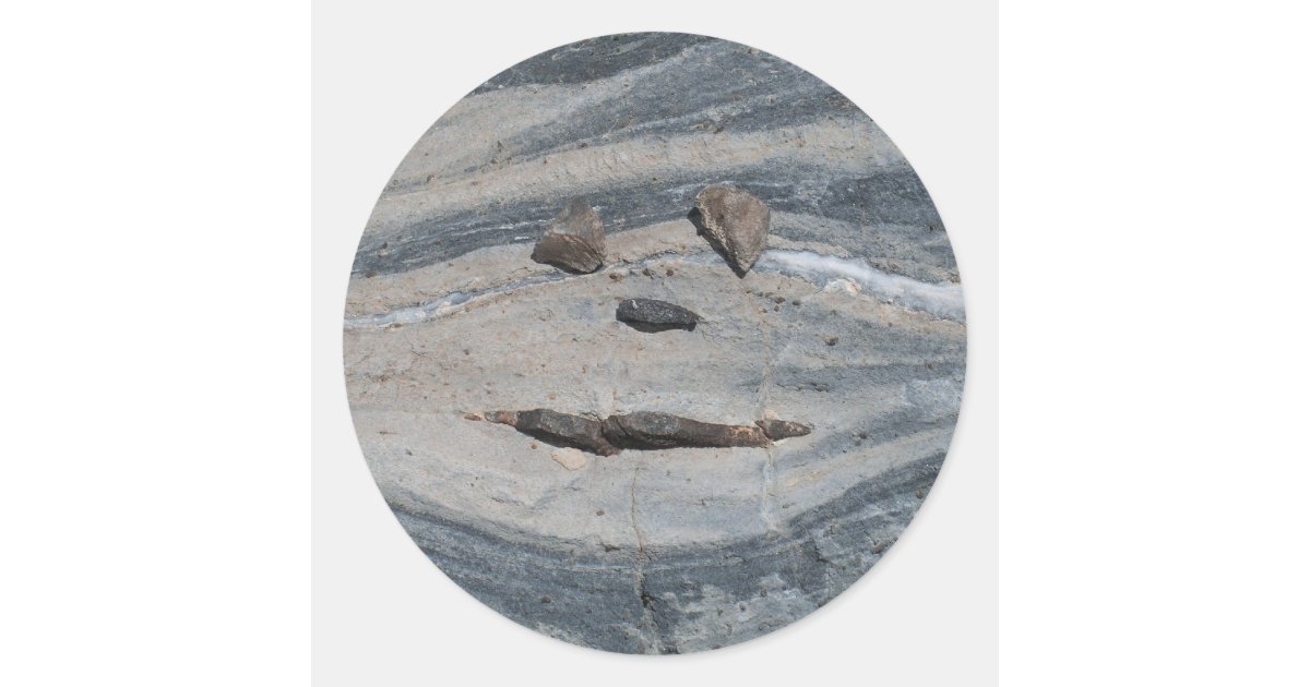 Happy Rock Face Classic Round Sticker | Zazzle