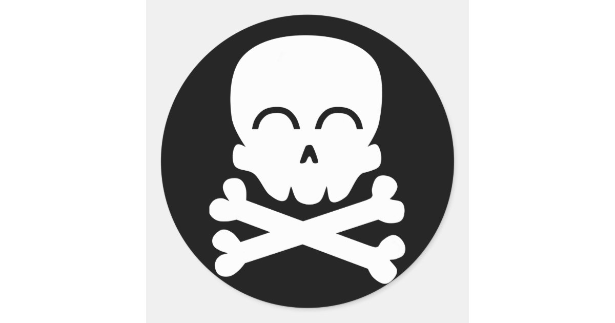 Happy Skull Classic Round Sticker | Zazzle