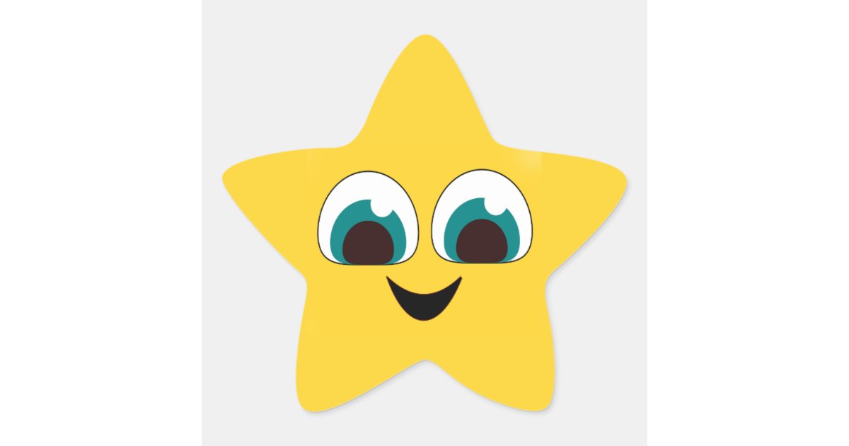 Happy Smiling Face Star Sticker | Zazzle