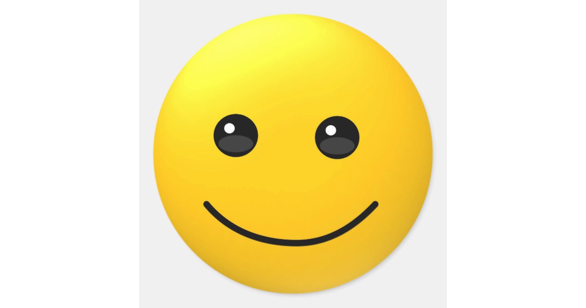 Happy Smiling funny emoji face sticker | Zazzle