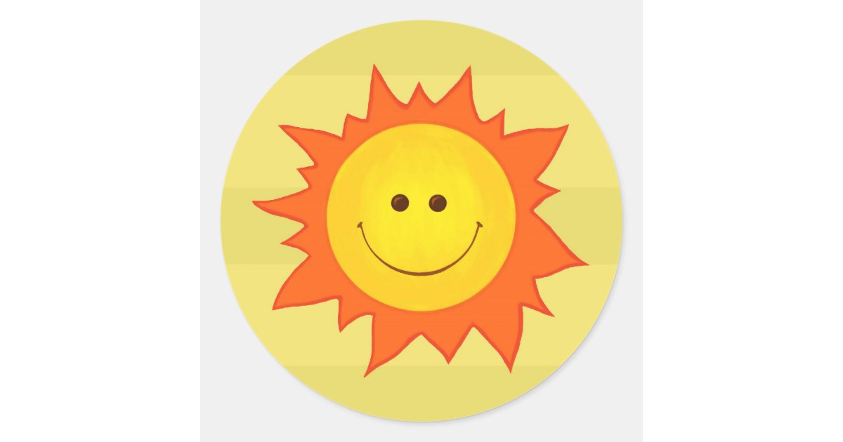 Happy Smiling Sun sticker | Zazzle