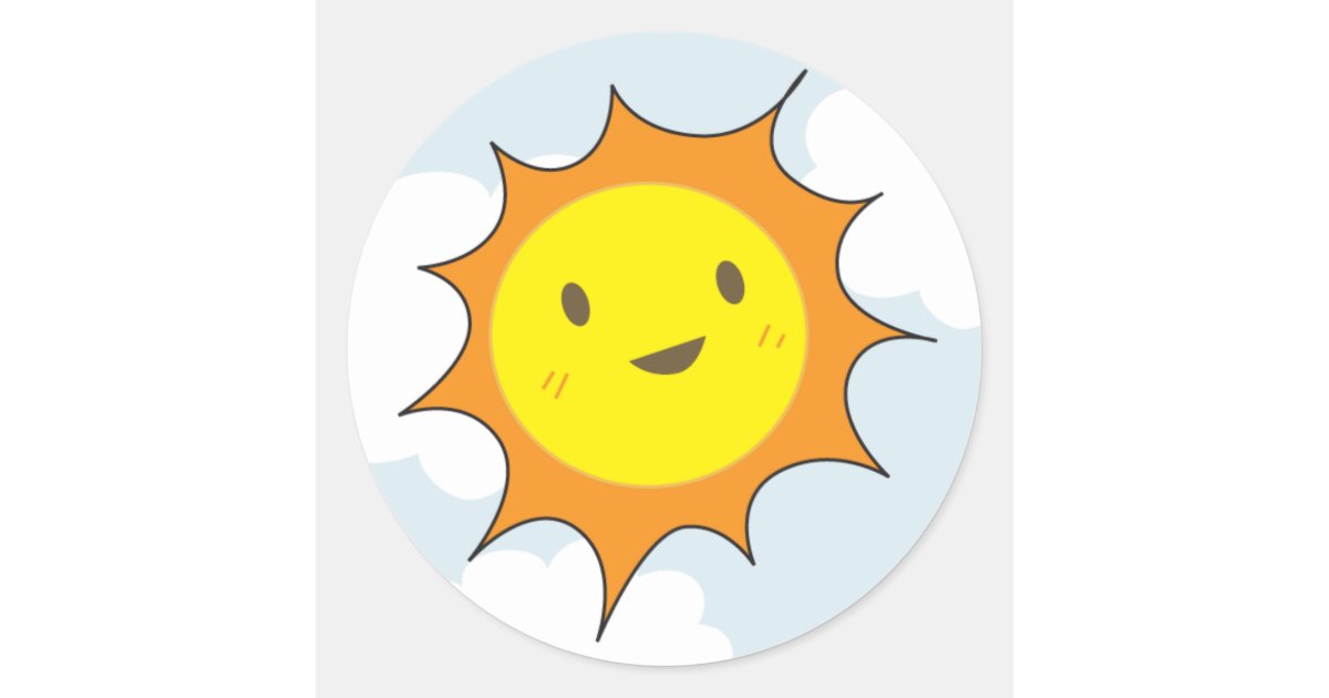 Happy Sun Classic Round Sticker | Zazzle