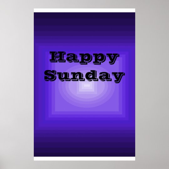 Happy Sunday Purple Colour Code Poster Day of Week | Zazzle.co.uk