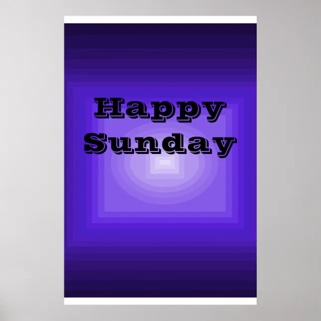 Happy Sunday Purple Colour Code Poster Day of Week | Zazzle