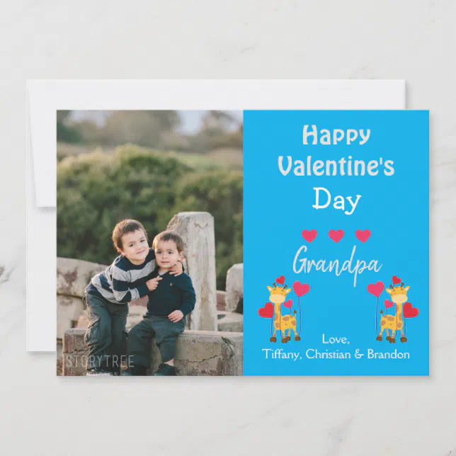 Happy Valentine's Day Grandpa Photo Safari Invitation | Zazzle