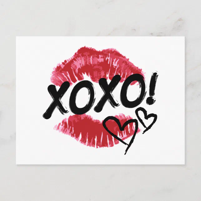 Happy Valentine's Day | XOXOXO Postcard | Zazzle