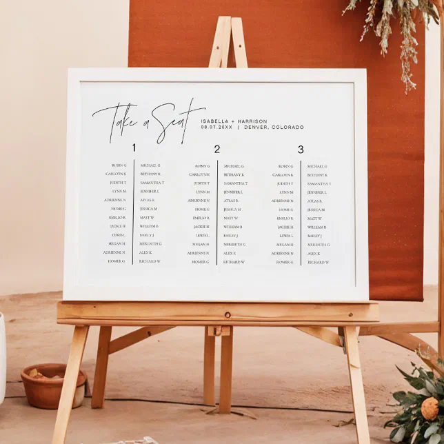 HARLOW Modern Minimalist Banquet Table Seating Poster | Zazzle