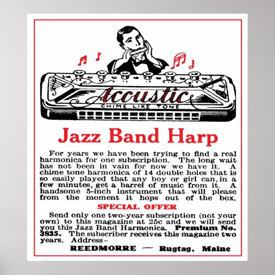 Harmonica Ad Poster | Zazzle.co.uk