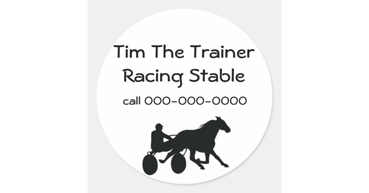 Harness Racing Standardbred Logo Classic Round Sticker | Zazzle