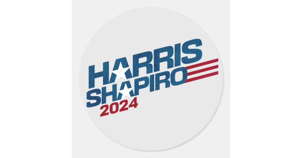 Harris Shapiro 2024 Stars and Stripes Patriotic Classic Round Sticker ...