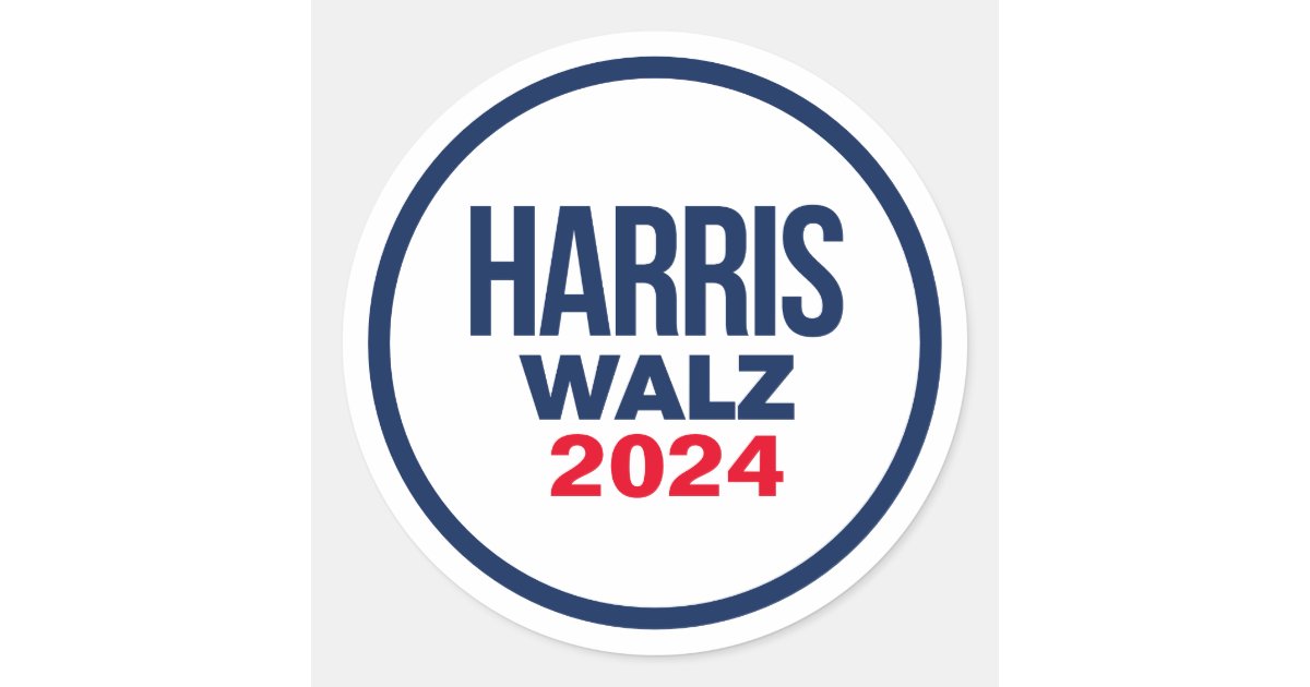HARRIS WALZ 2024 CLASSIC ROUND STICKER | Zazzle