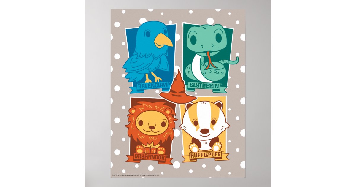 HARRY POTTER™ | CARTOON HOGWARTS™ HOUSES POSTER | Zazzle