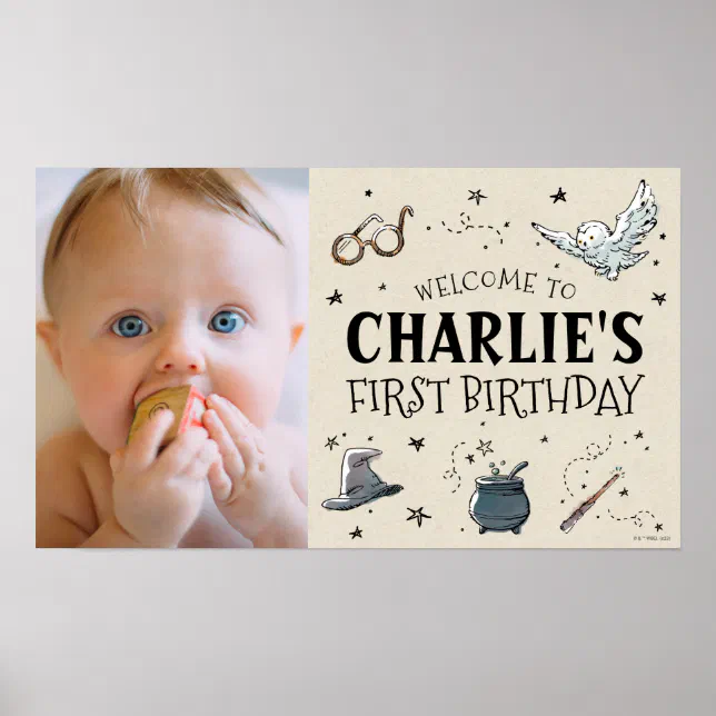 Harry Potter First Birthday Welcome Poster | Zazzle