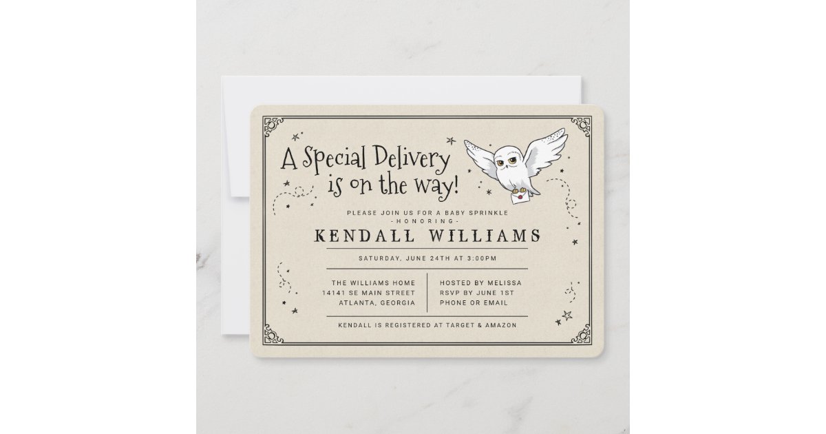 Harry Potter | Hedwig Baby Sprinkle Invitation | Zazzle