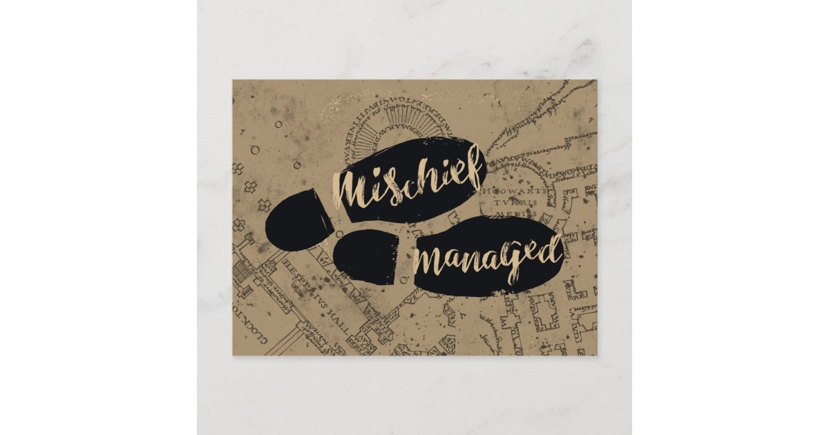 Harry Potter | MISCHIEF MANAGED™ Map Footprints Postcard | Zazzle