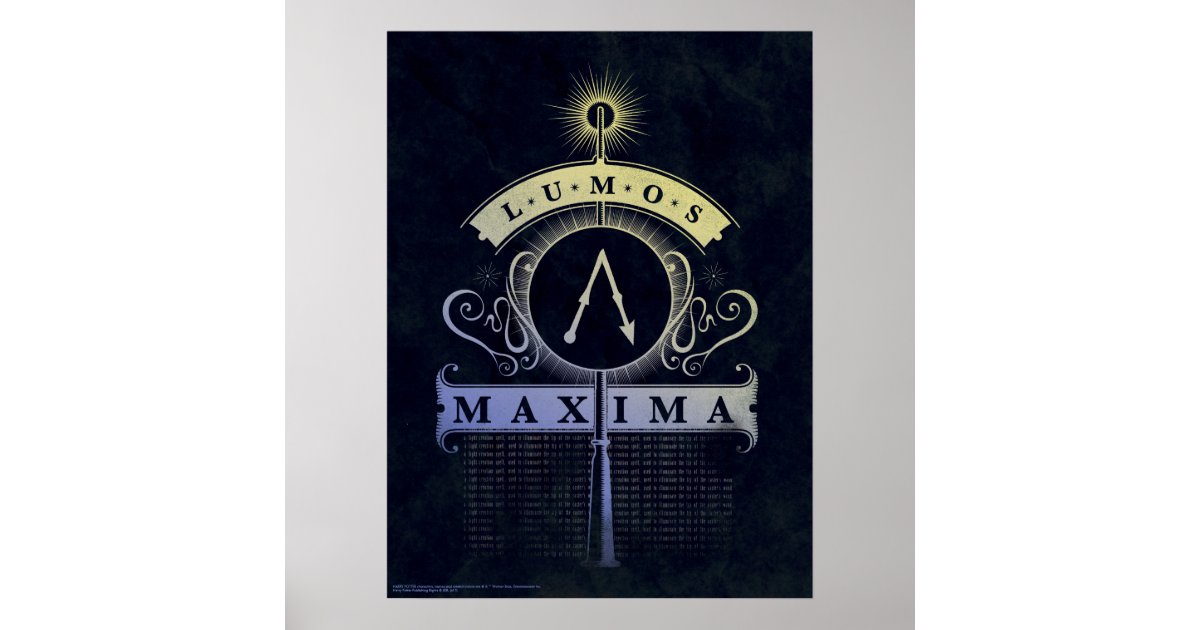 Harry Potter Spell | Lumos Maxima Graphic Poster | Zazzle