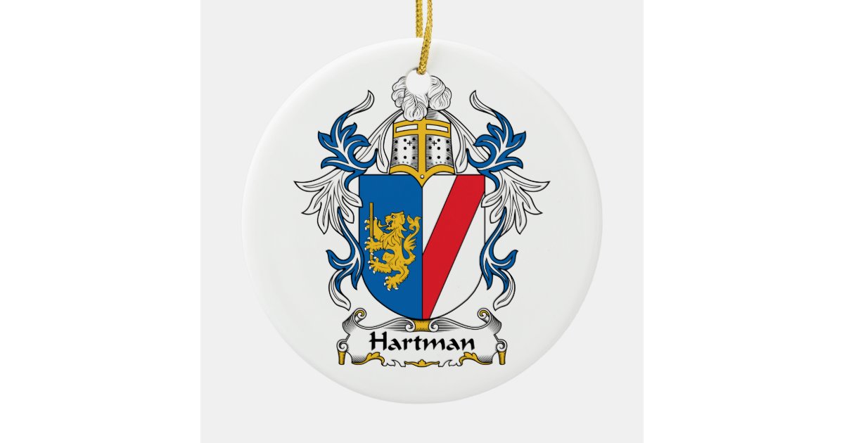 Hartman Family Crest Ceramic Tree Decoration | Zazzle