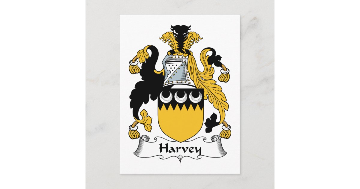 Harvey Family Crest Postcard | Zazzle