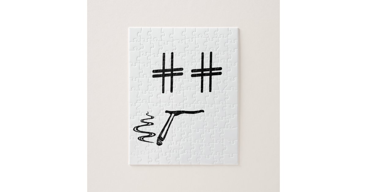# Hashtag Face Social Media Blogger Humour Jigsaw Puzzle | Zazzle