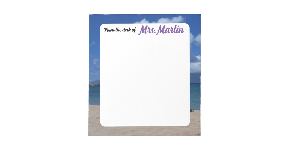 Hawaii Beach Teacher Notepad | Zazzle