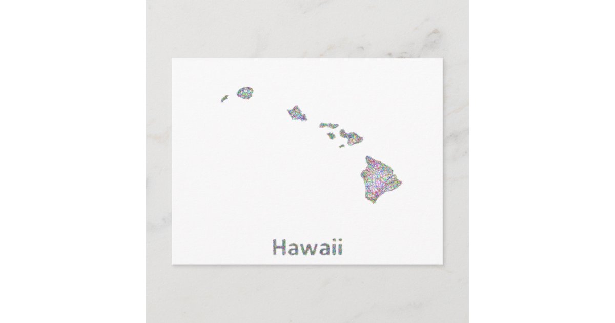 Hawaii map postcard | Zazzle