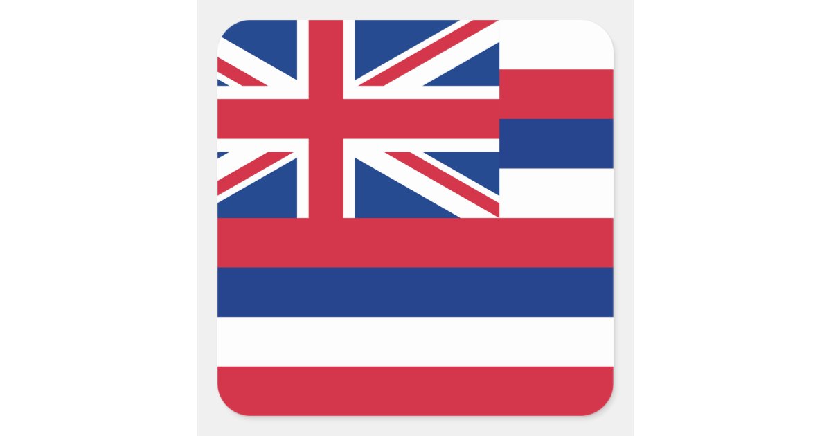 Hawaiian Flag Square Sticker | Zazzle