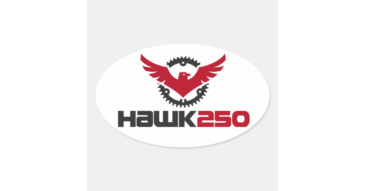 Hawk 250 Logo Oval Sticker | Zazzle