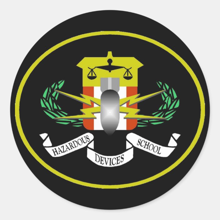 Hazardous Devices Logo Classic Round Sticker | Zazzle.co.uk