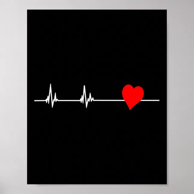 Health Heart Disease Awareness Heartbeat Women Poster | Zazzle