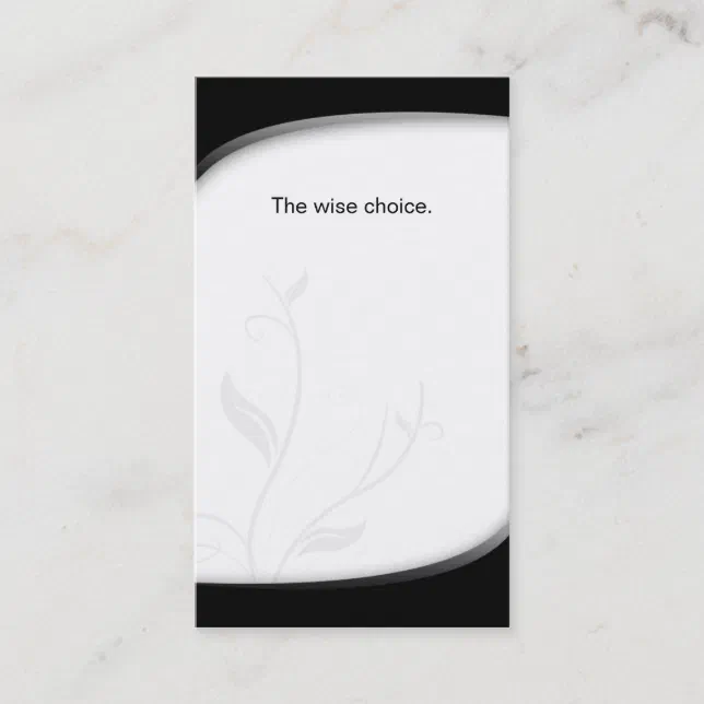 Health Insurance Business Card Black White | Zazzle