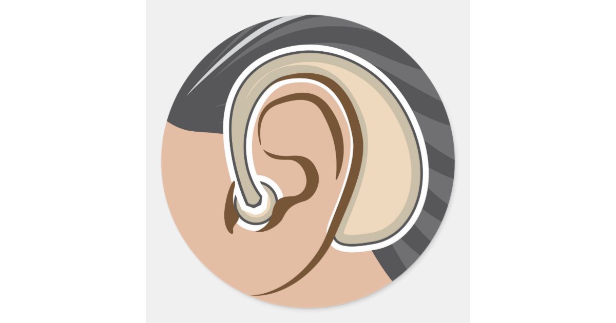 Hearing Aid Classic Round Sticker | Zazzle.co.uk