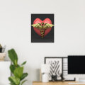Heart symbol with medical symbol (caduceus) poster | Zazzle