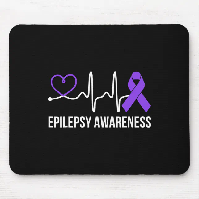 Heartbeat Heart Epilepsy Awareness Epileptic Purpl Mouse Mat | Zazzle