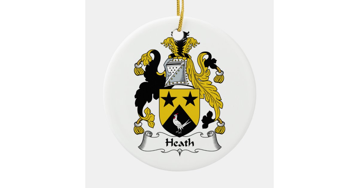 Heath Family Crest Ceramic Tree Decoration | Zazzle