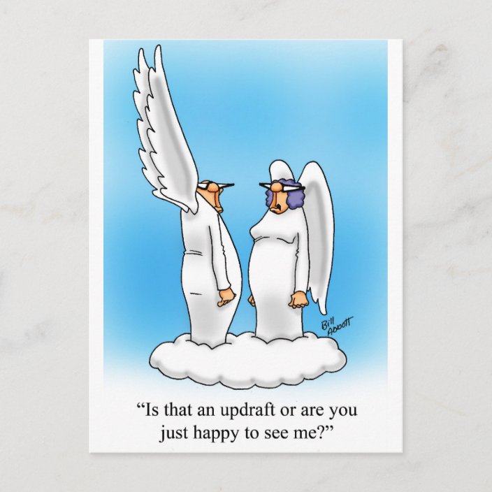 Heavenly Humour Angel Cartoon Gift! Postcard | Zazzle.co.uk