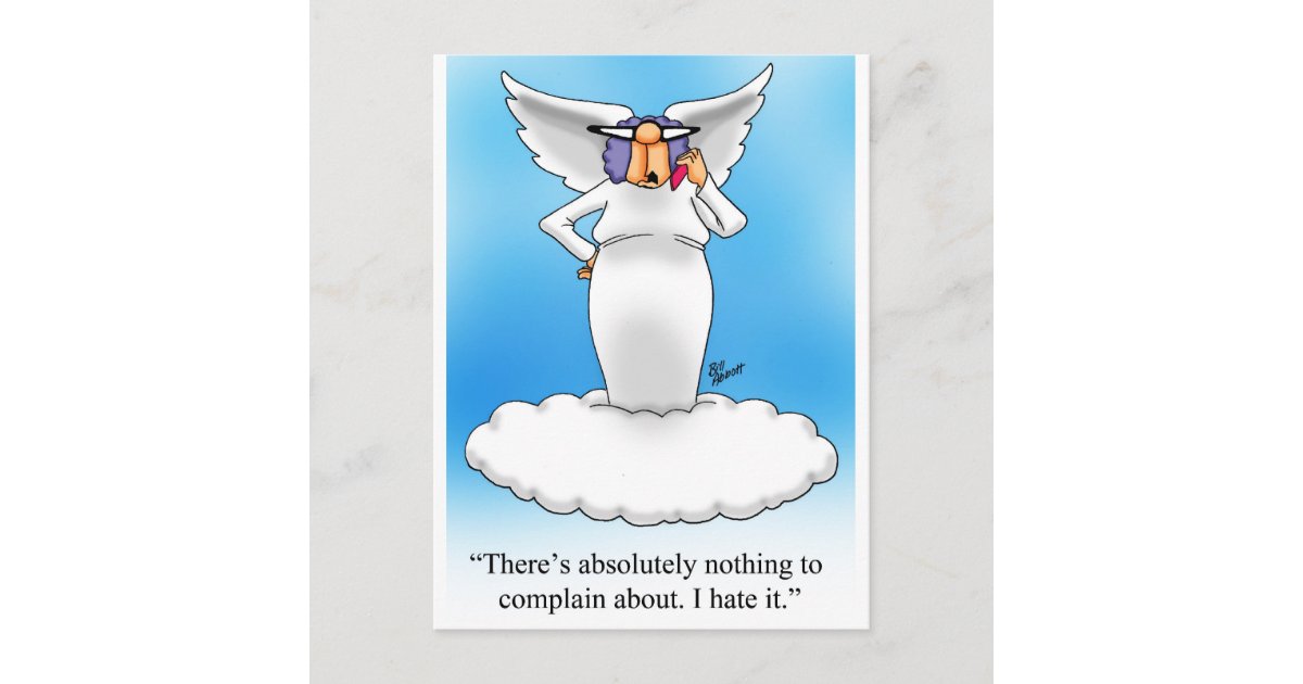 Heavenly Humour Angel Cartoon Gift! Postcard | Zazzle