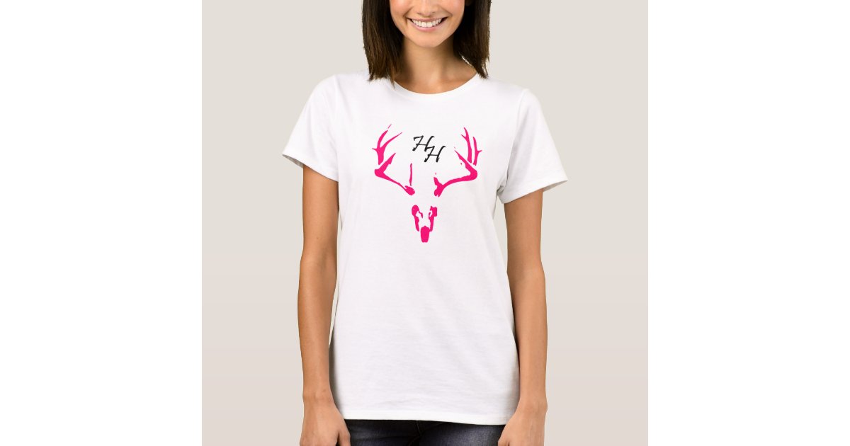 Heavy hitters logo in pink on long sleve (white) T-Shirt | Zazzle