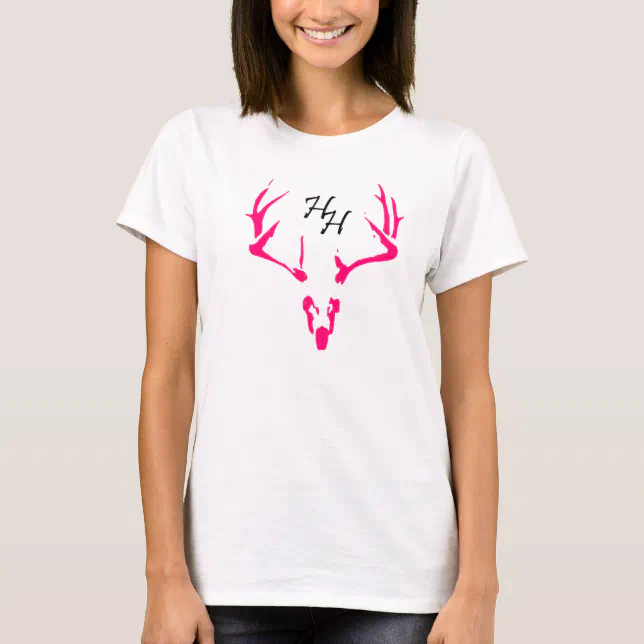 Heavy hitters logo in pink on long sleve (white) T-Shirt | Zazzle