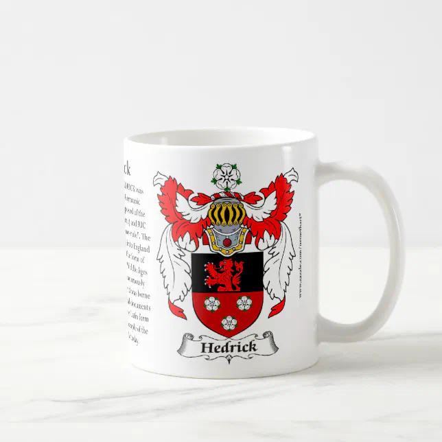 Hedrick, the Origin, the Meaning and the Crest Coffee Mug | Zazzle