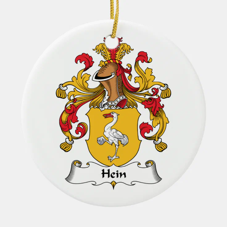 Hein Family Crest Ceramic Tree Decoration | Zazzle
