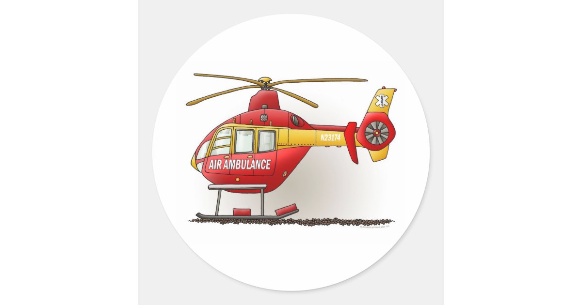 Helicopter Ambulance Sticker | Zazzle