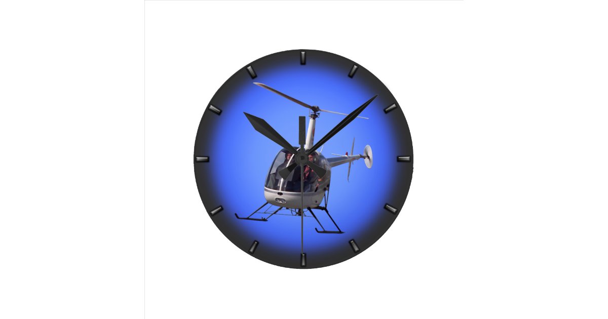 Helicopter Clock Flying Helicopter Wall Clock Gift | Zazzle.co.uk