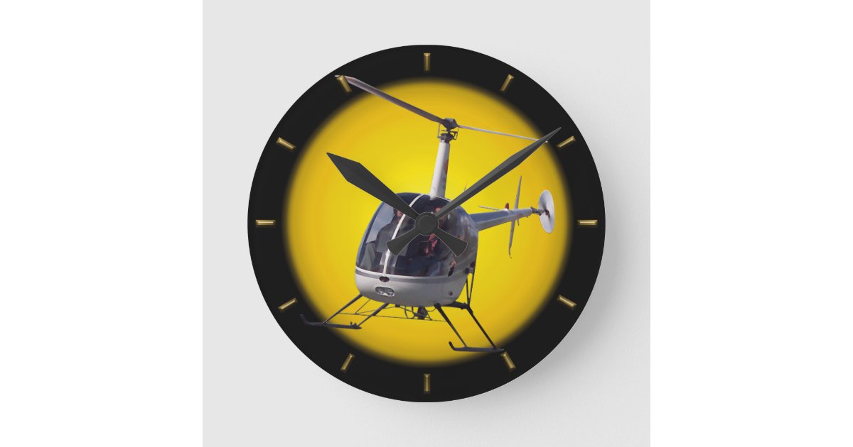 Helicopter Clock Flying Helicopter Wall Clock Gift | Zazzle