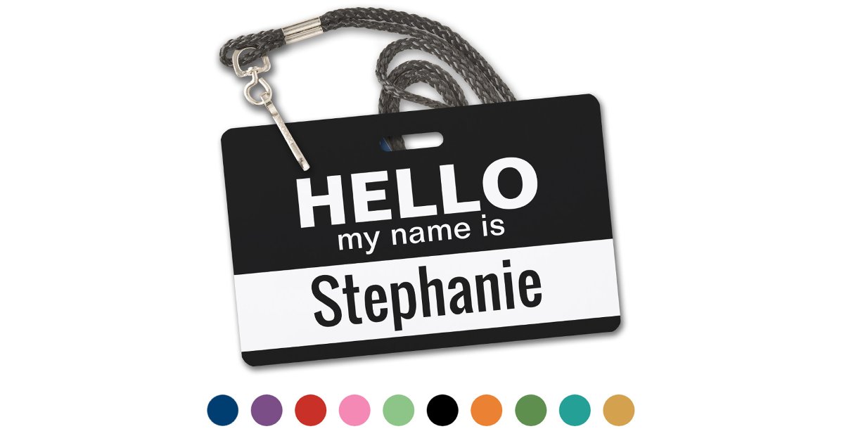 Hello my name is - personalised ID badge | Zazzle