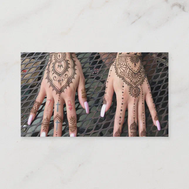 Henna Hand Tattoo Business Card | Zazzle