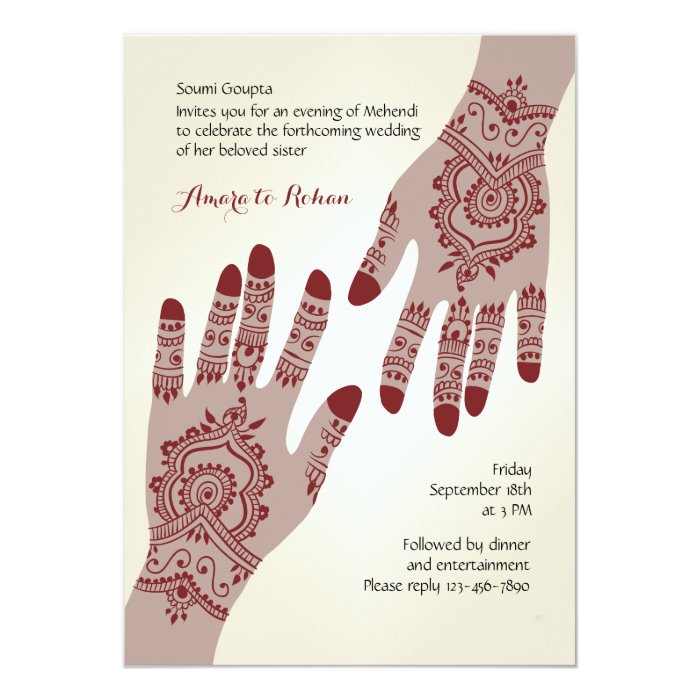 Henna Hands Invitation | Zazzle
