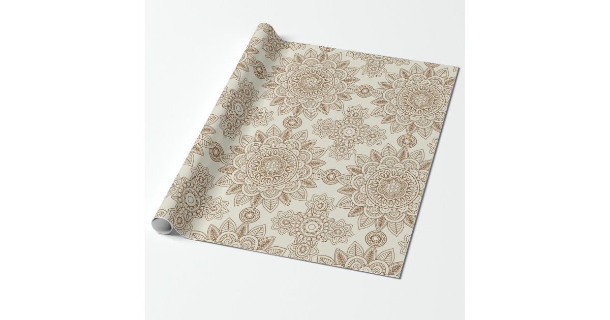 Henna Pattern Wrapping Paper | Zazzle